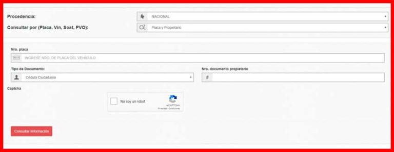 RUNT: Consultar el RUNT por Placa ó Cédula via ONLINE
